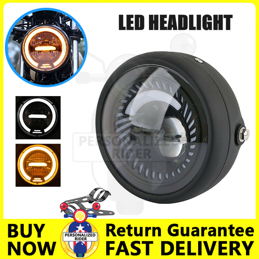Motorcycle LED Headlight Retro Motorcycle Headlamp Cafe Racer ...