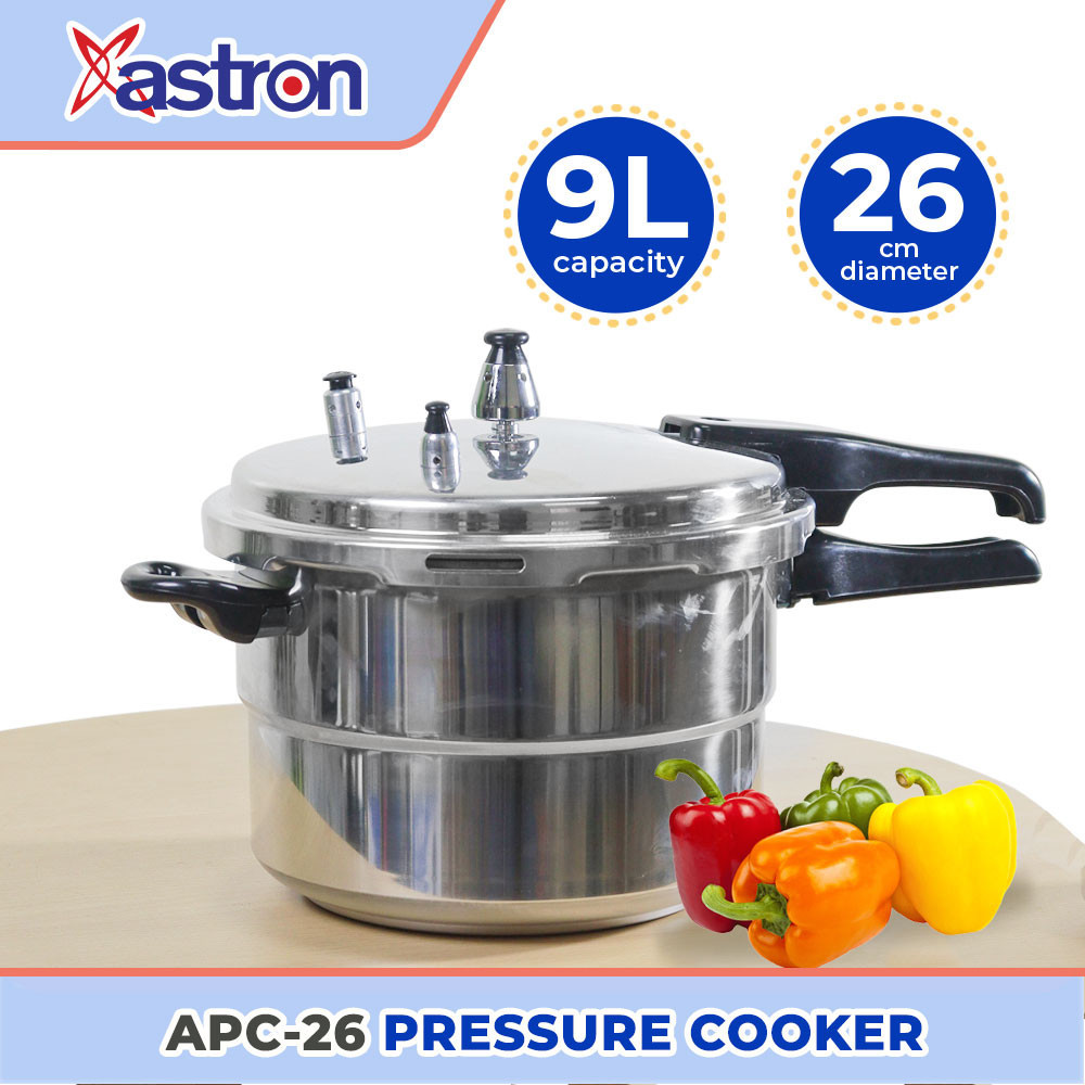 Astron APC26 Pressure Cooker - 9L Capacity | 26cm Diameter | Induction ...