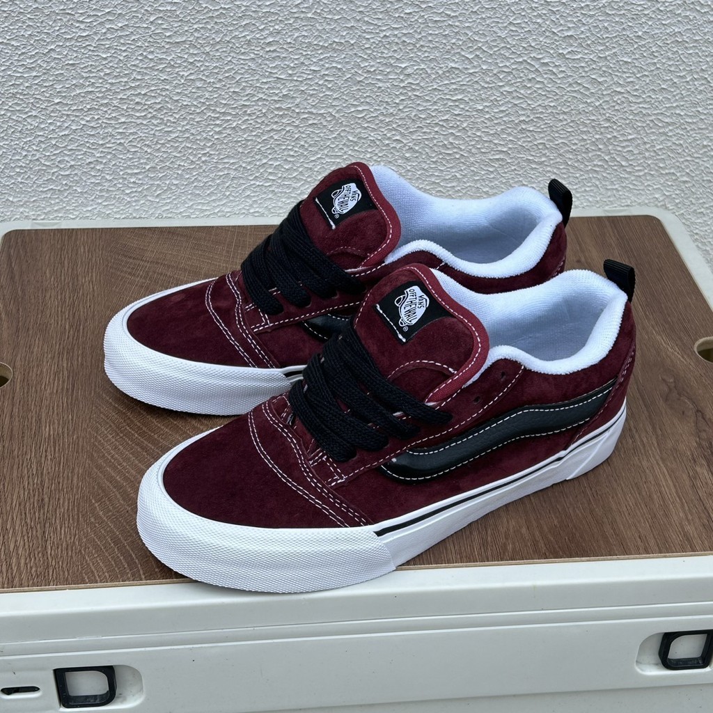 Vans Knu Skool Dark Red Low-Top Casual Sneakers. | Shopee Philippines