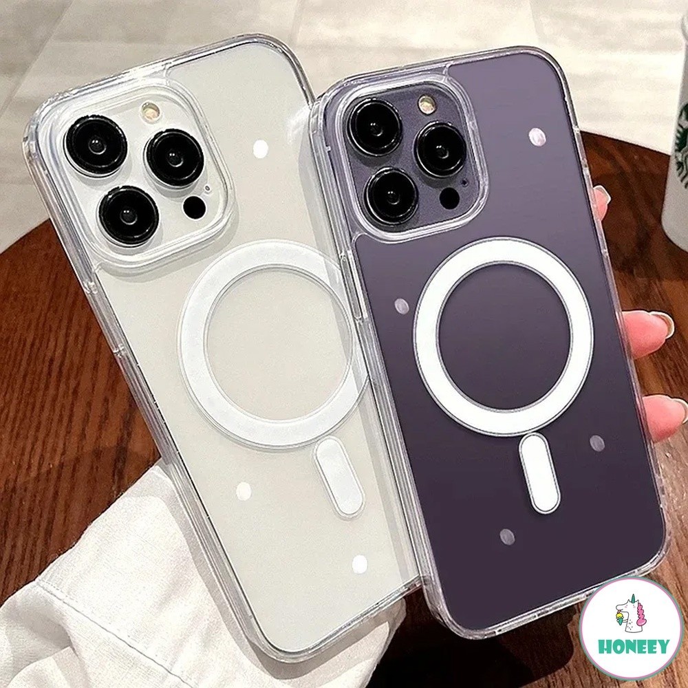 Magnetic Wireless Charging Clear Phone Case Compatible for iPhone 16 15 ...