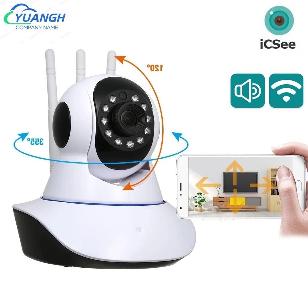 RQ+`Wireless Indoor WIFI Camera 4MP ICSee CCTV Smart Home Video ...
