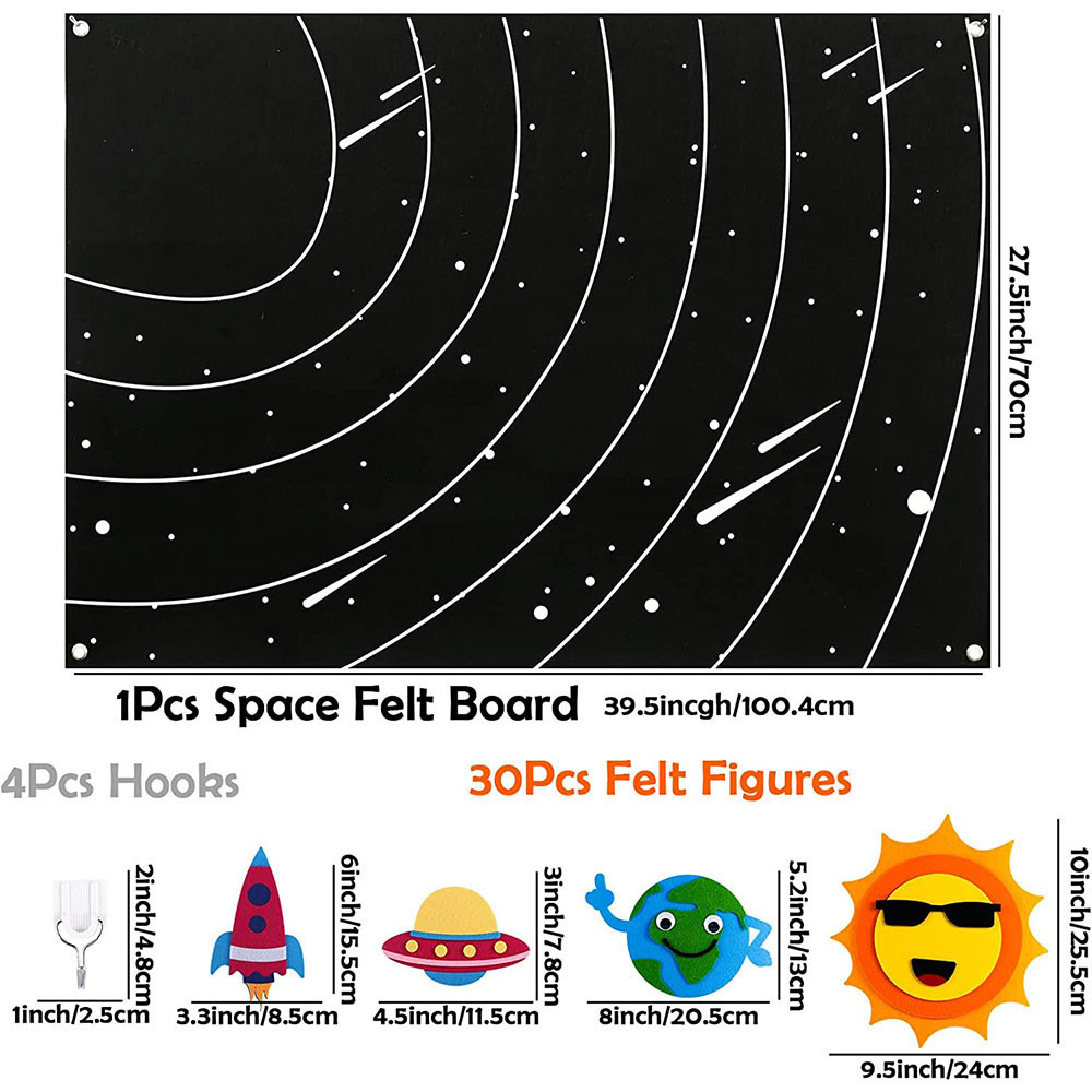 Outer Space Felt Montessori Board Baby Busy Learning Story Book Solar ...