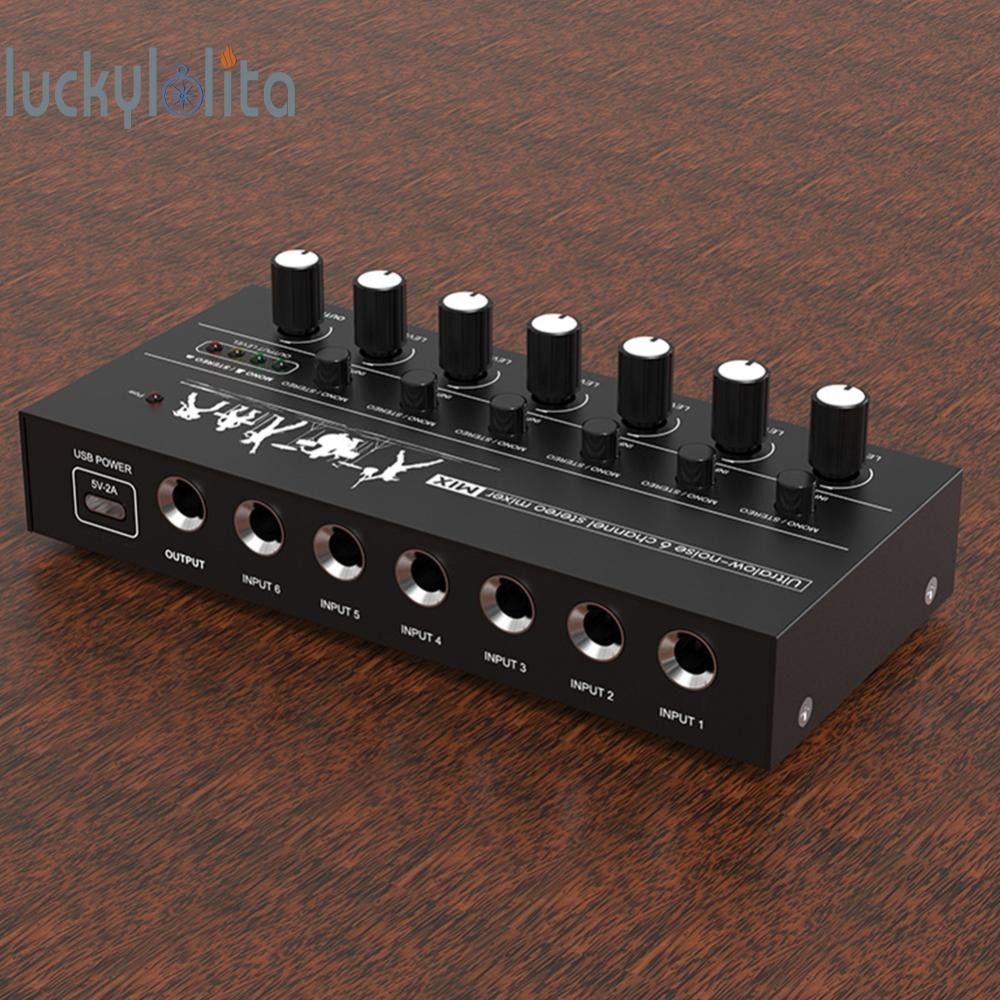 6-Channel Mini Audio Mixer DC 5V Line Mixer for Guitars Bass Keyboards ...