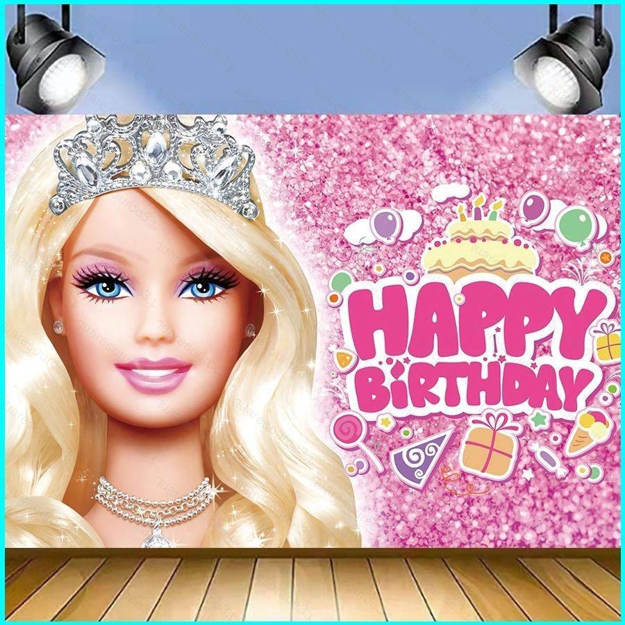 SQ3 Barbie Princess Birthday theme backdrop banner party decoration ...