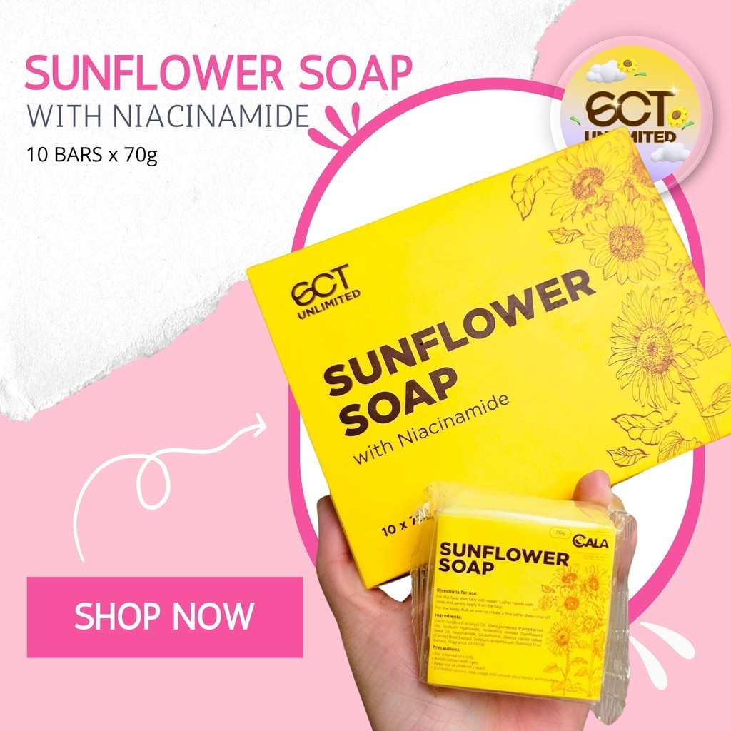 SCT Unlimited 10 BARS Sunflower Soap MINI 70g | with Niacinamide ...