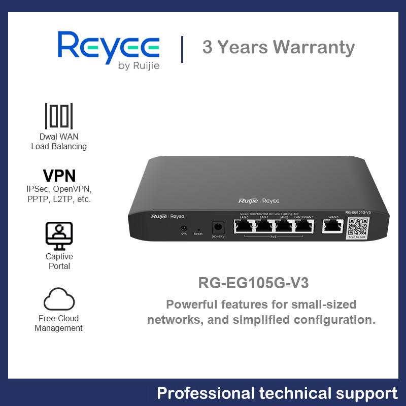 Ruijie-Reyee RG-EG105G-V3 Reyee Cloud Managed Router | Shopee Philippines