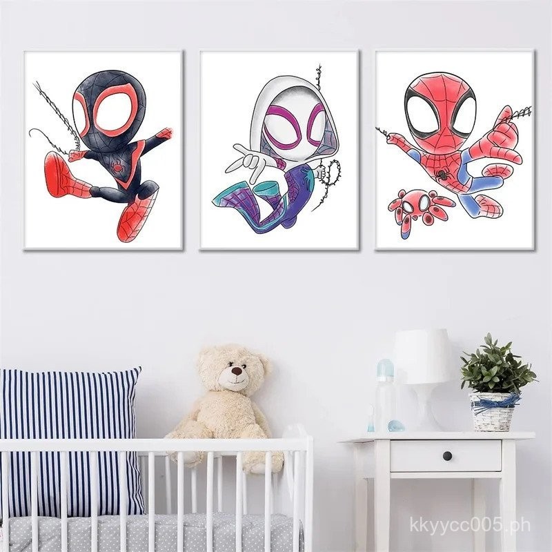 3pcs Disney Spidey and Friends Poster Nursery Wall Art Canvas Painting ...