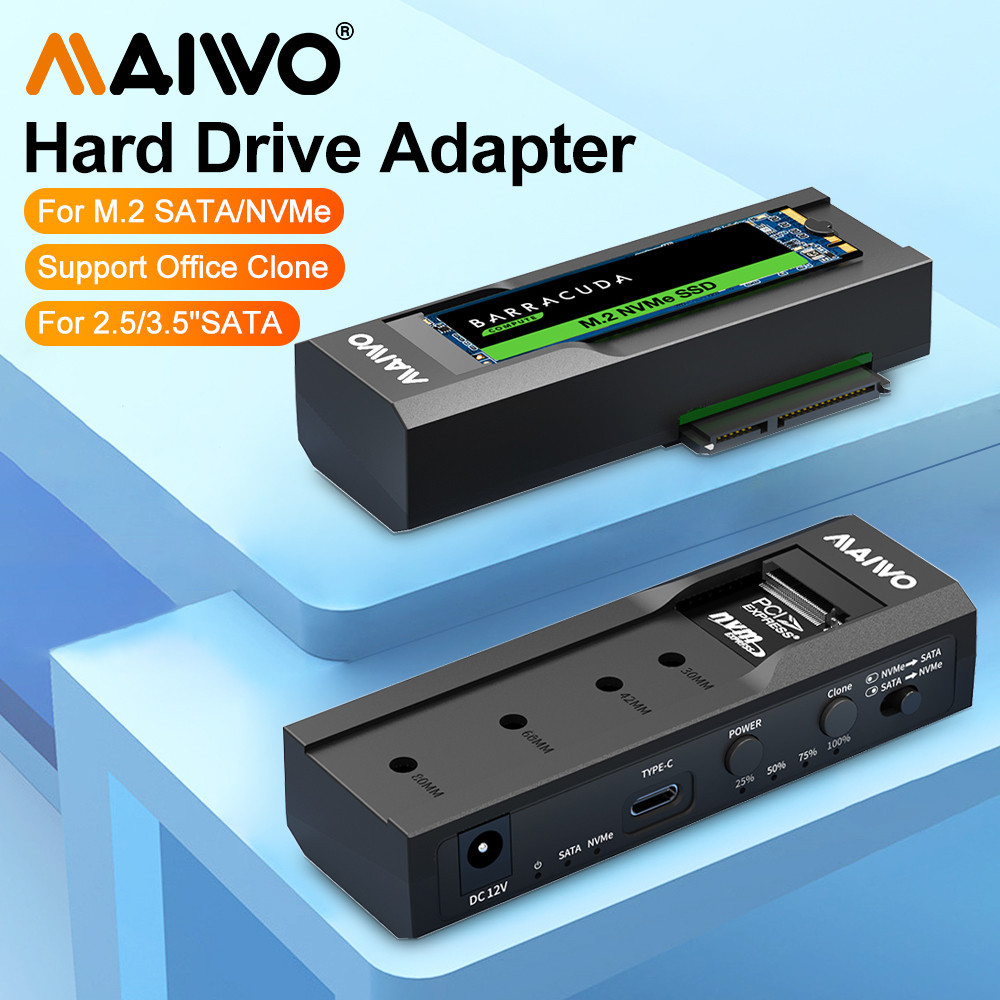 MAIWO M2 SSD Enclosure NVMe NGFF 10Gbps PCIe M.2 SSD Case 2.5/3.5 Inch ...