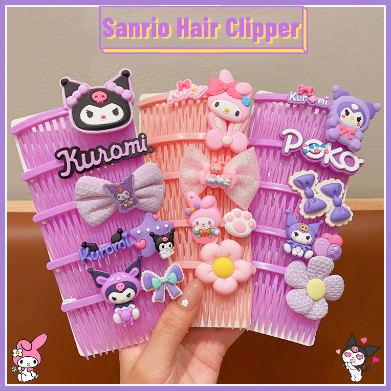 Sanrio Kuromi Hair Clipper 5-Piece Set Anime Cartoon Girls Bangs Comb ...