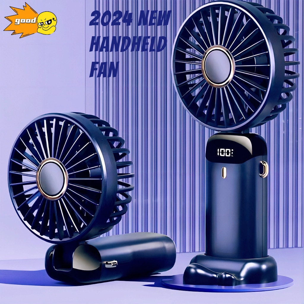 SS New 6000MAH digital mini fan Fan Portable Handheld Fold Office ...