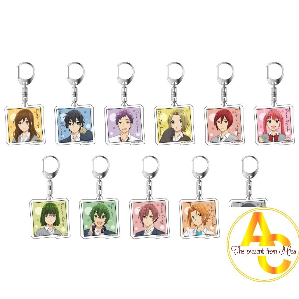(Mica In acrylic) HORIMIYA ver Cute Animal Ear Keychains Printed chibi ...