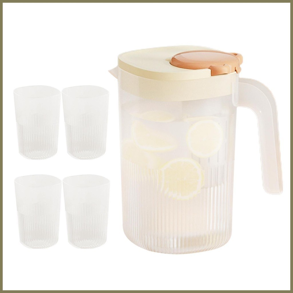 Water Pitcher Beverage Pitchers Juice Containers with 4 Cups Clear Ice ...