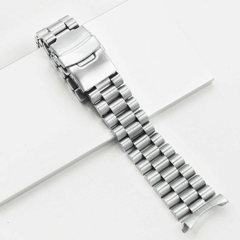 For SEIKO SKX007 SRPD53 20 22mm Silver Hollow Curved End Steel SEIKO 5 ...