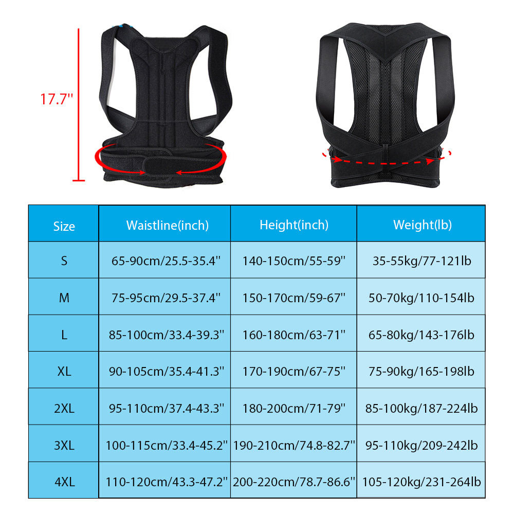 Adjustable Scoliosis Posture Corrector Corset Back Brace Lumbar Support ...