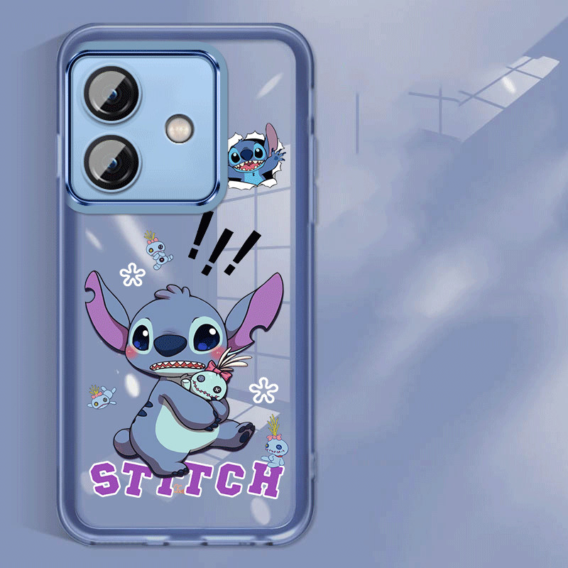 OPPO A3x A3 Casing Scared Stitch Demon Plated Camera Frame Case ...