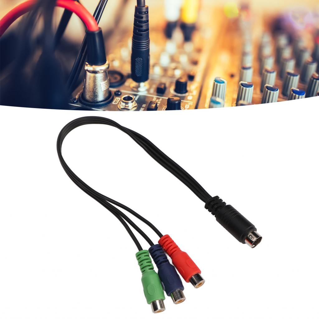 Ddhihi MINI DIN 9 Pin to 3 RCA Cable Male Female RGB Video Adapter ...