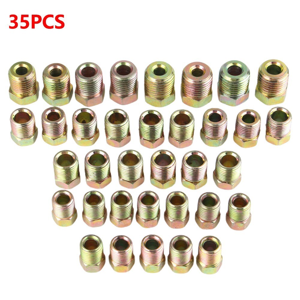 {Twiligh-ph} 35x Brake Line Fitting Nuts Kit For Inverted Flares On 3/ ...