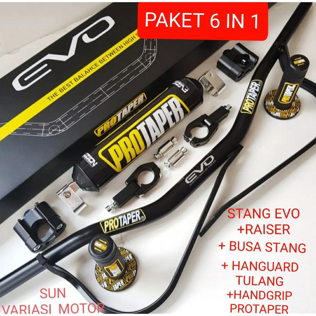 Package 6 IN 1 Handlebar Evo Low Handguard Bone IRON Handgrip Protaper ...