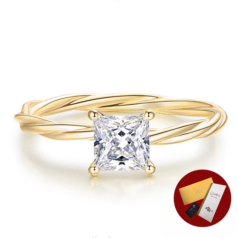 (With Gra Certificate) Ins Small Exquisite Inlaid 1 Karat Diamond Retro ...