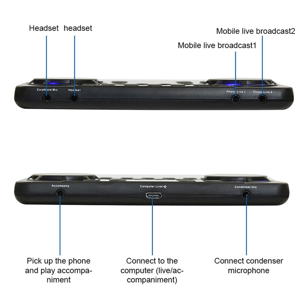V300 Pro Live Sound Card Bluetooth-compatible 4.0 Audio Interface Mixer ...