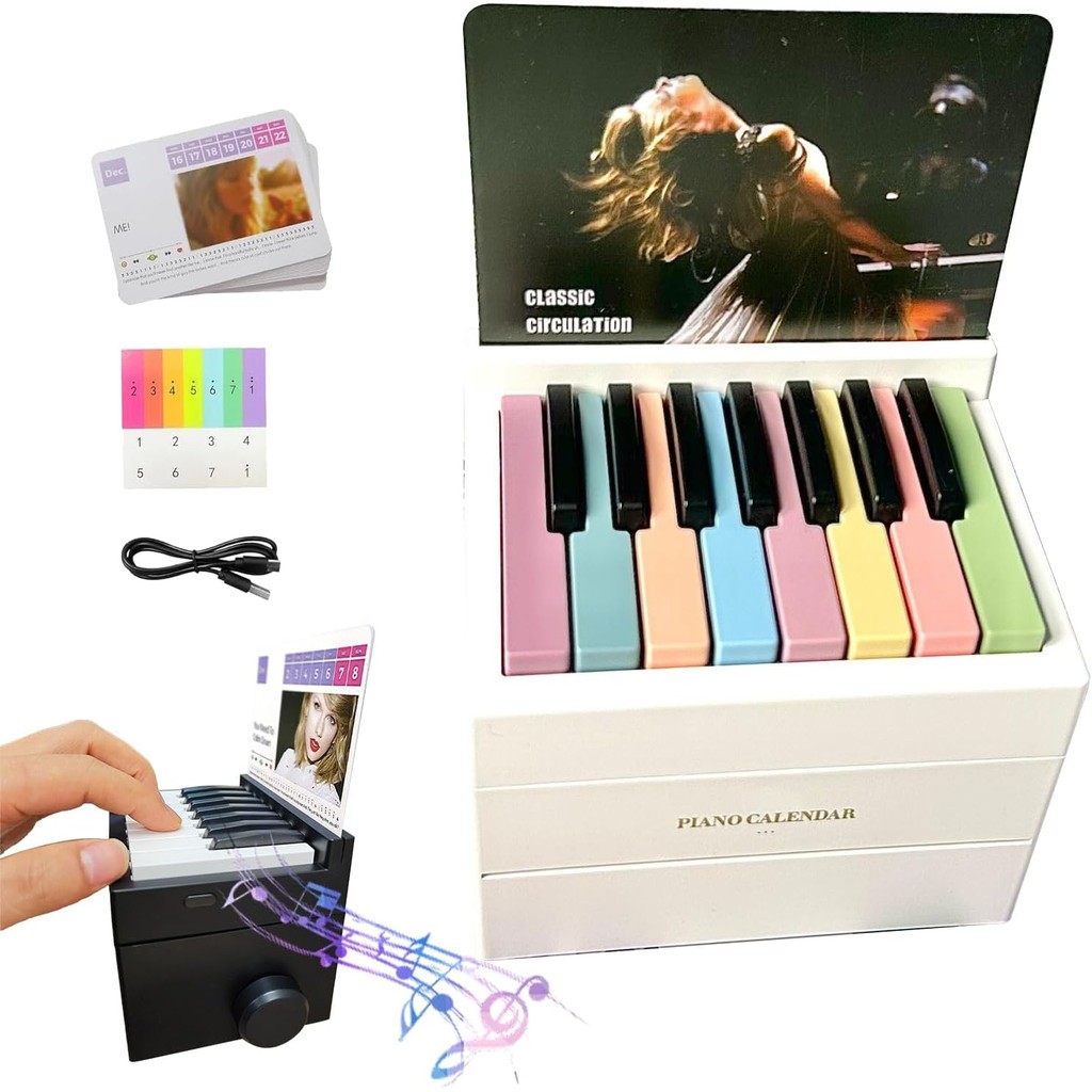 Playable Piano Desk Calendar 2024-2025, Mini Piano Calendar, USB ...