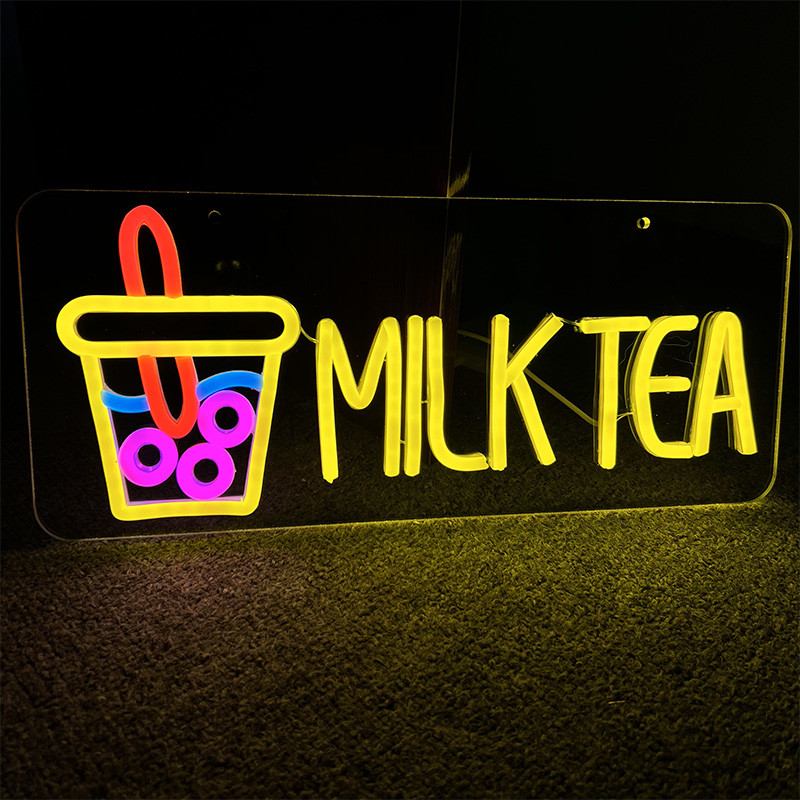 Customized Neon Milk Tea LED Sign - Custom Milk Tea Shop Decoration ...