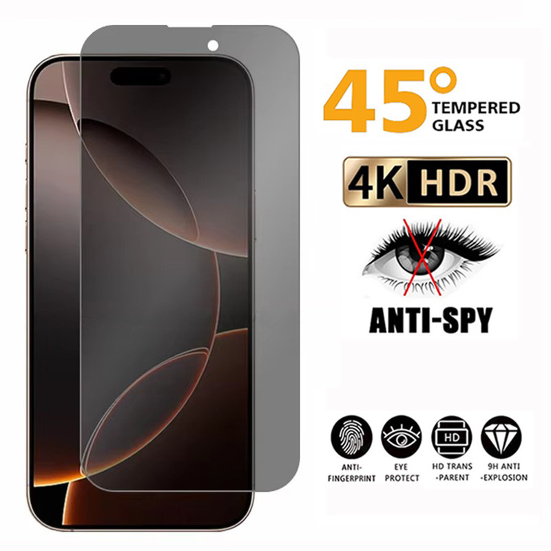 Anti-Spy Full Cover Tempered Glass For iPhone 16 15 14 13 12 11 Pro Max 16 Plus 13 Mini X XR XS ...