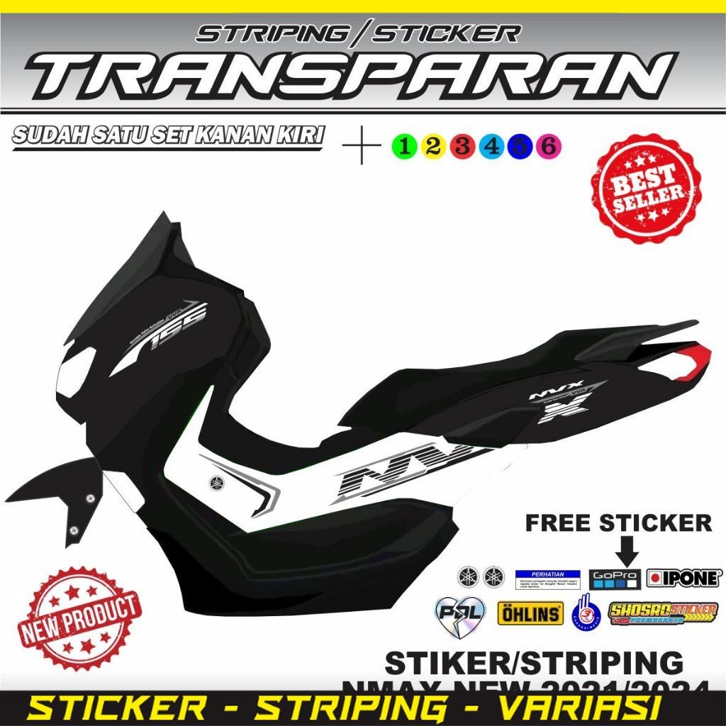 Sticker Nvx Striping Transparent Uv NMAX New 155 Art Grid Thailand ...