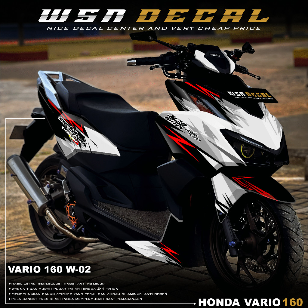 Decal Sticker Vario 160 Full Body - Decal Sticker Striping Lis Vario ...