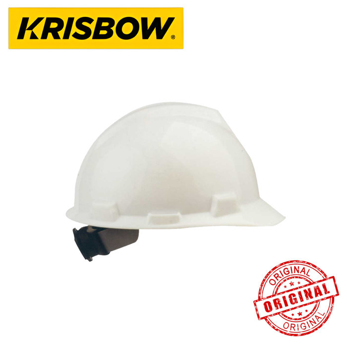 PUTIH Krisbow Safety Helmet Original HDPE White Head Protection Project ...
