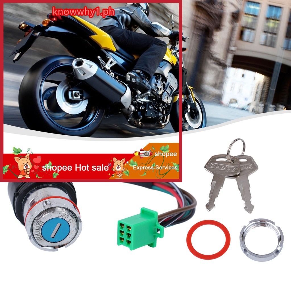 [SIP-KNWH-PH]6 Wire Motorcycle Ignition Key Switch 2 Keys Set 50CC 90CC ...