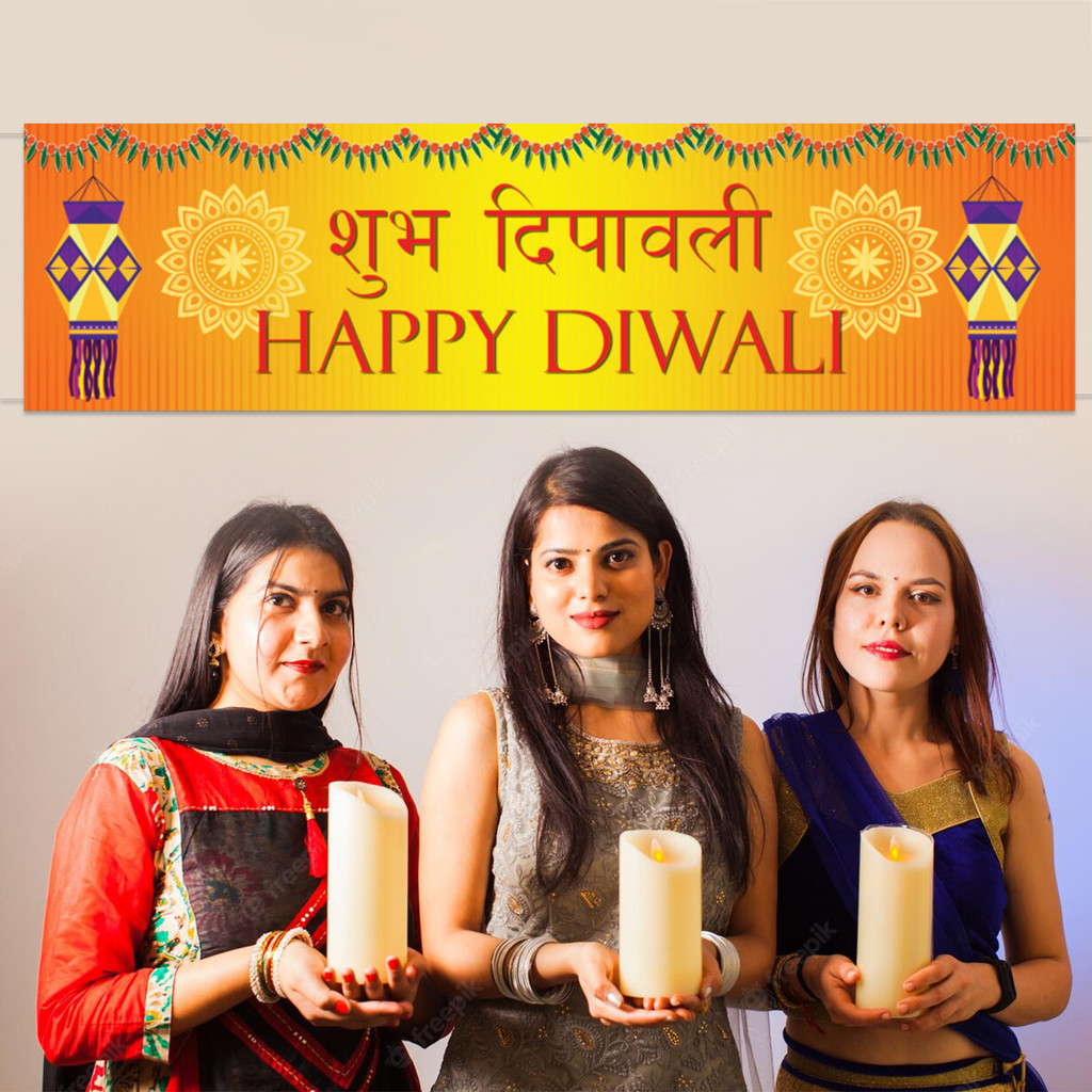 Cheereveal Diwali Fabric Banner, Happy Deepavali Decorations Wishing ...