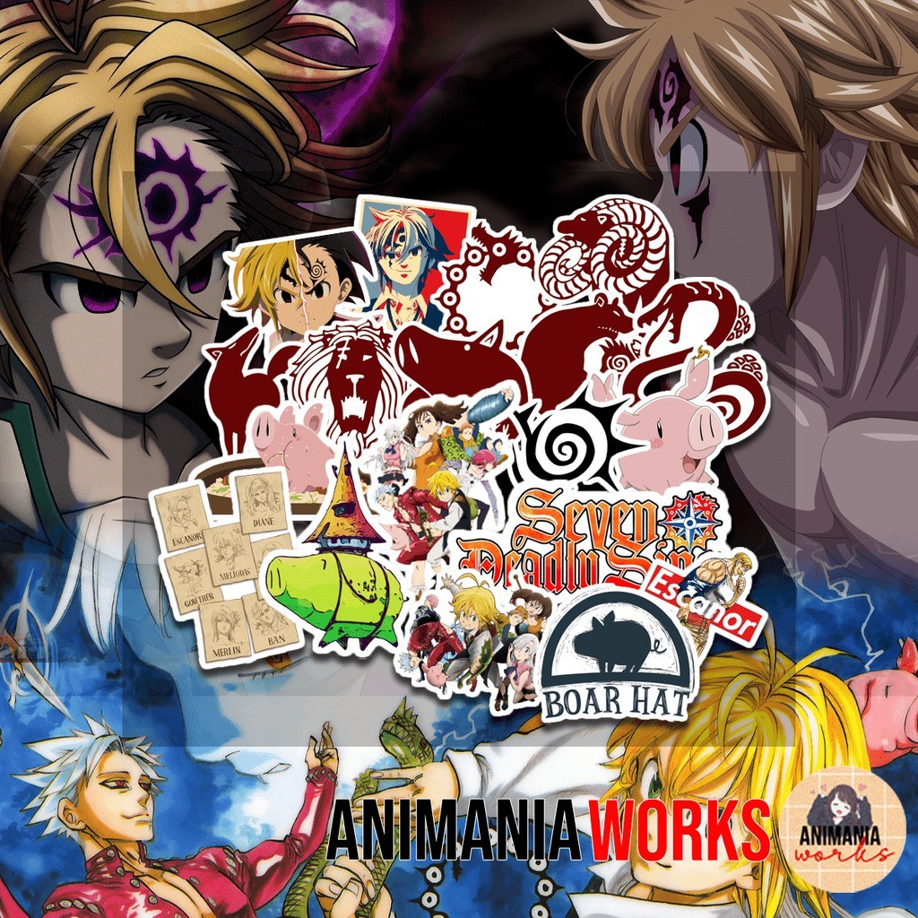 Anime Stickers / Seven Deadly Sins Anime Sticker Collection / Laminated ...