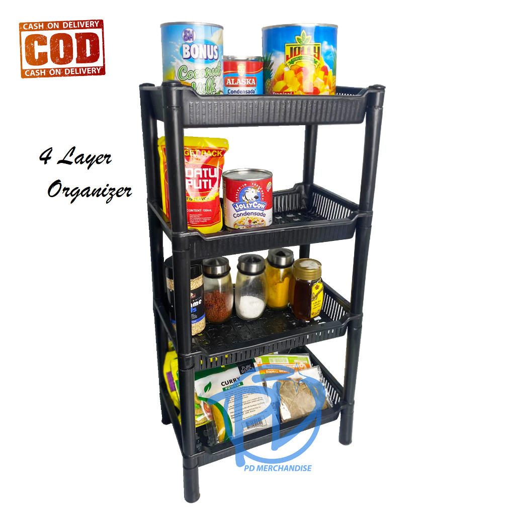 COD PD 4 Layer Organizer Rack Kitchenware Utility Kitchen Shelves ...