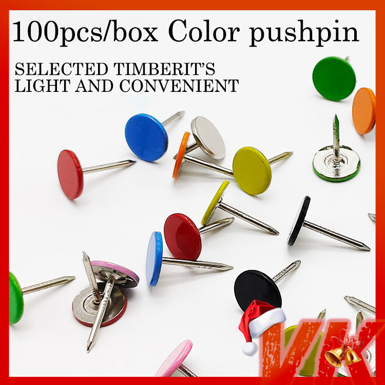 100Pcs/Box Color Thumbtacks Flat Head Positioning Pushpin Saves Effort ...