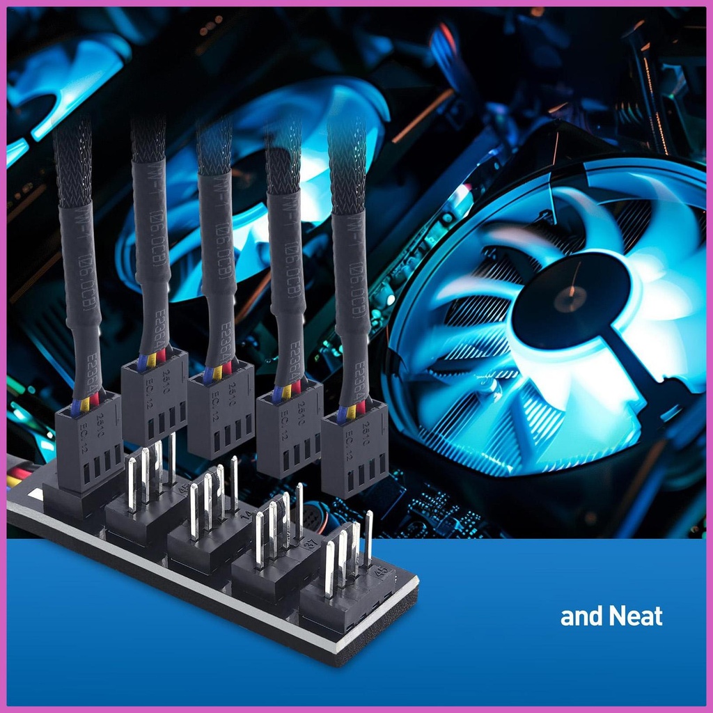 PC Fan Hub 4 Pin Fan Hub Fan Splitter Case Fan Hub Computer Fan ...