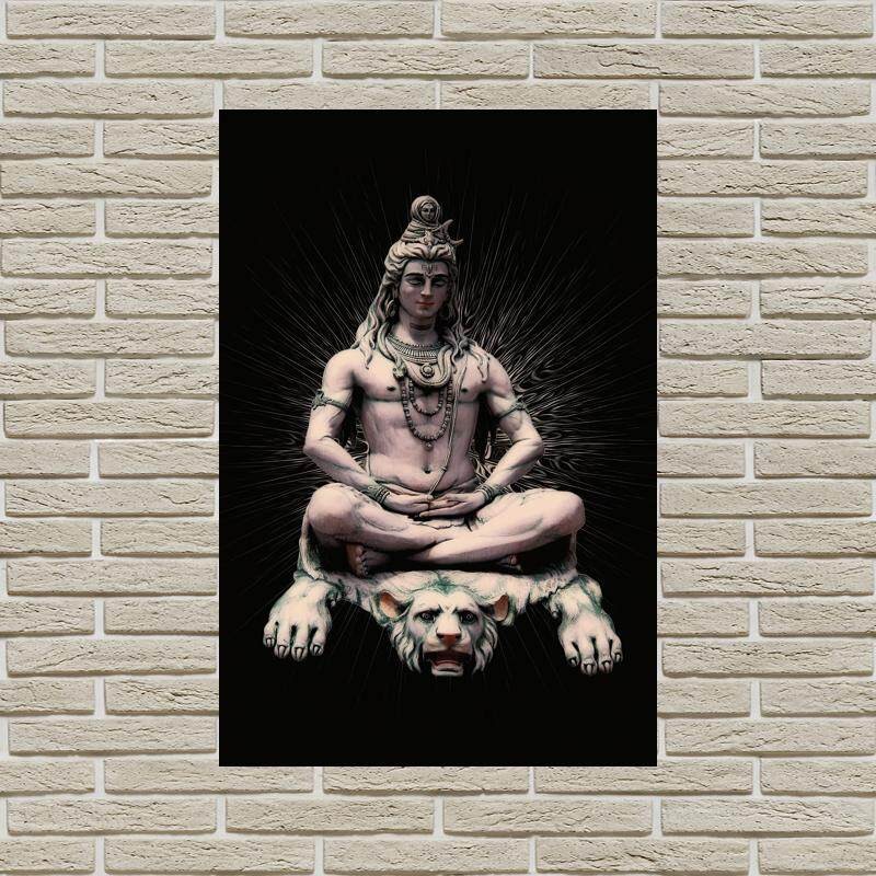 Religious Poster Hindu God Shiva Poster Decorative Painting Canvas Wall ...