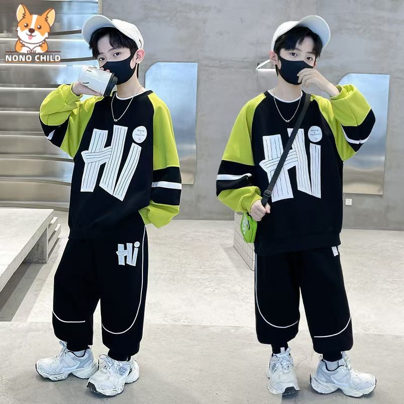 NONO Boys 2024 Spring/Autumn New 2PCS (Top+Pants) 3 To 4 To 5 To 6 To 7 ...