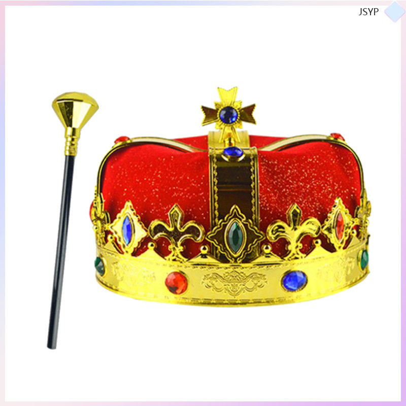 2PCS Halloween Ball Performance Props Crown Scepter Set Funny Party ...