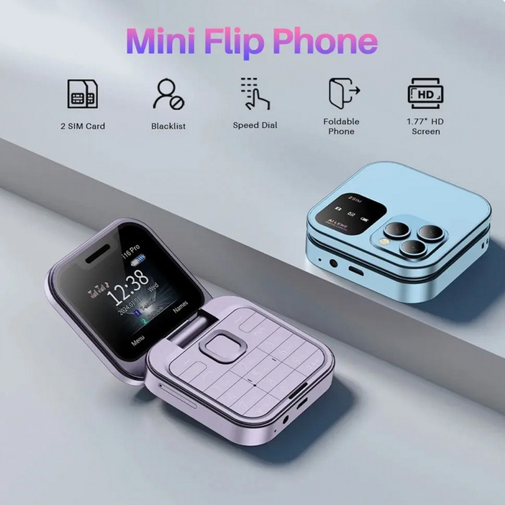 Small Foldable Mobile Phone Auto Call Record Speed Dial Dual 2G SIM ...