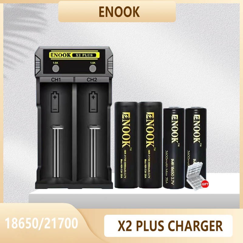 ENOOK X2 Plus charger 1.0A Current for 18650/26650/18350/18490/18500 ...