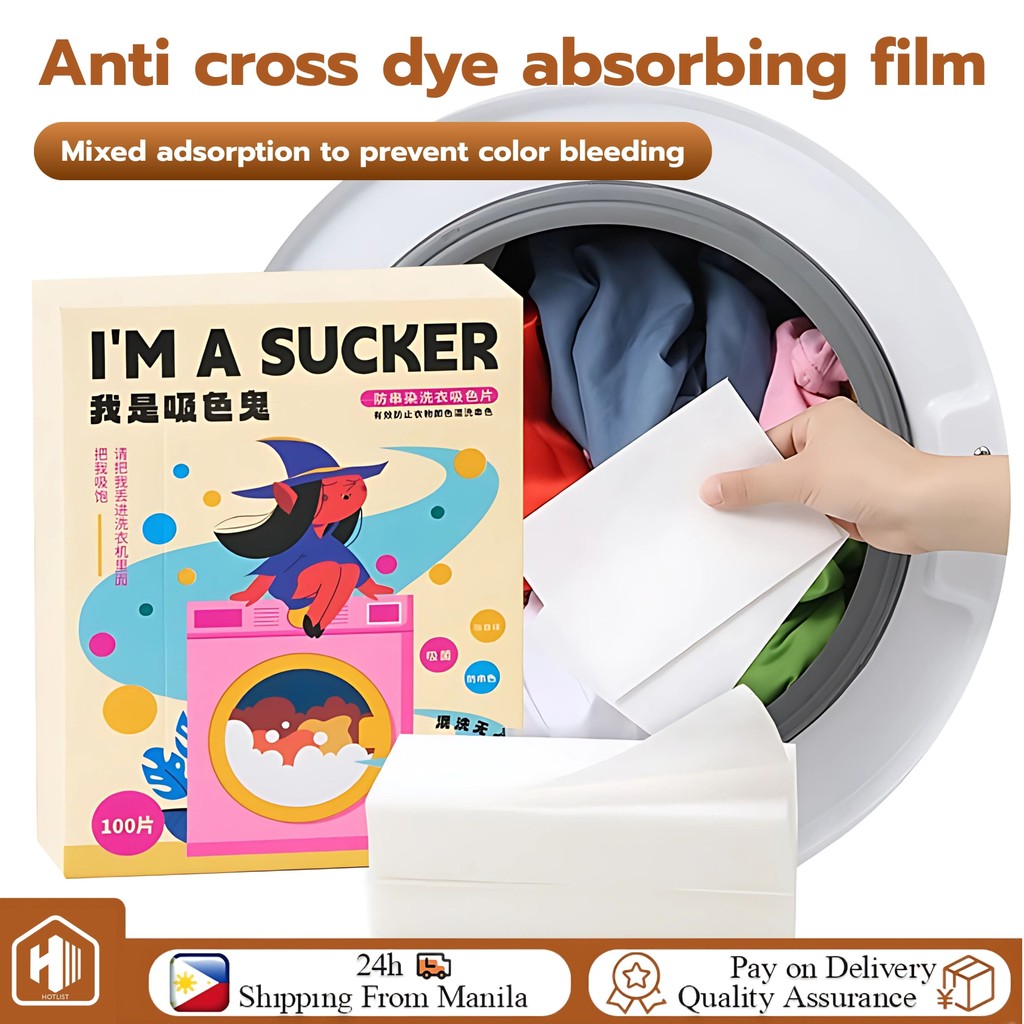 100pcs Pack Laundry Mixed Dyeing Proof Color Absorption Sheet Washing ...