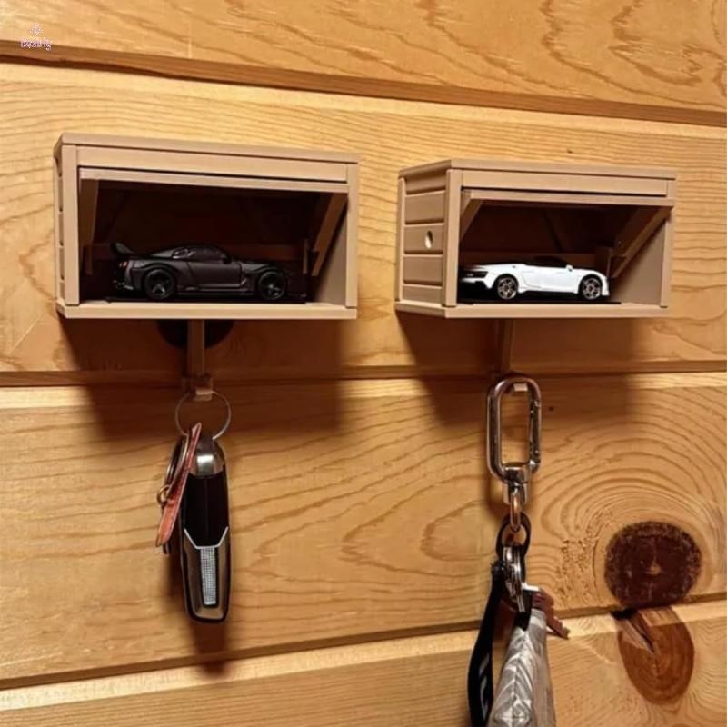 Car Garage Key Holder With Opening Door Key Holder For Wall Fun 3D ...