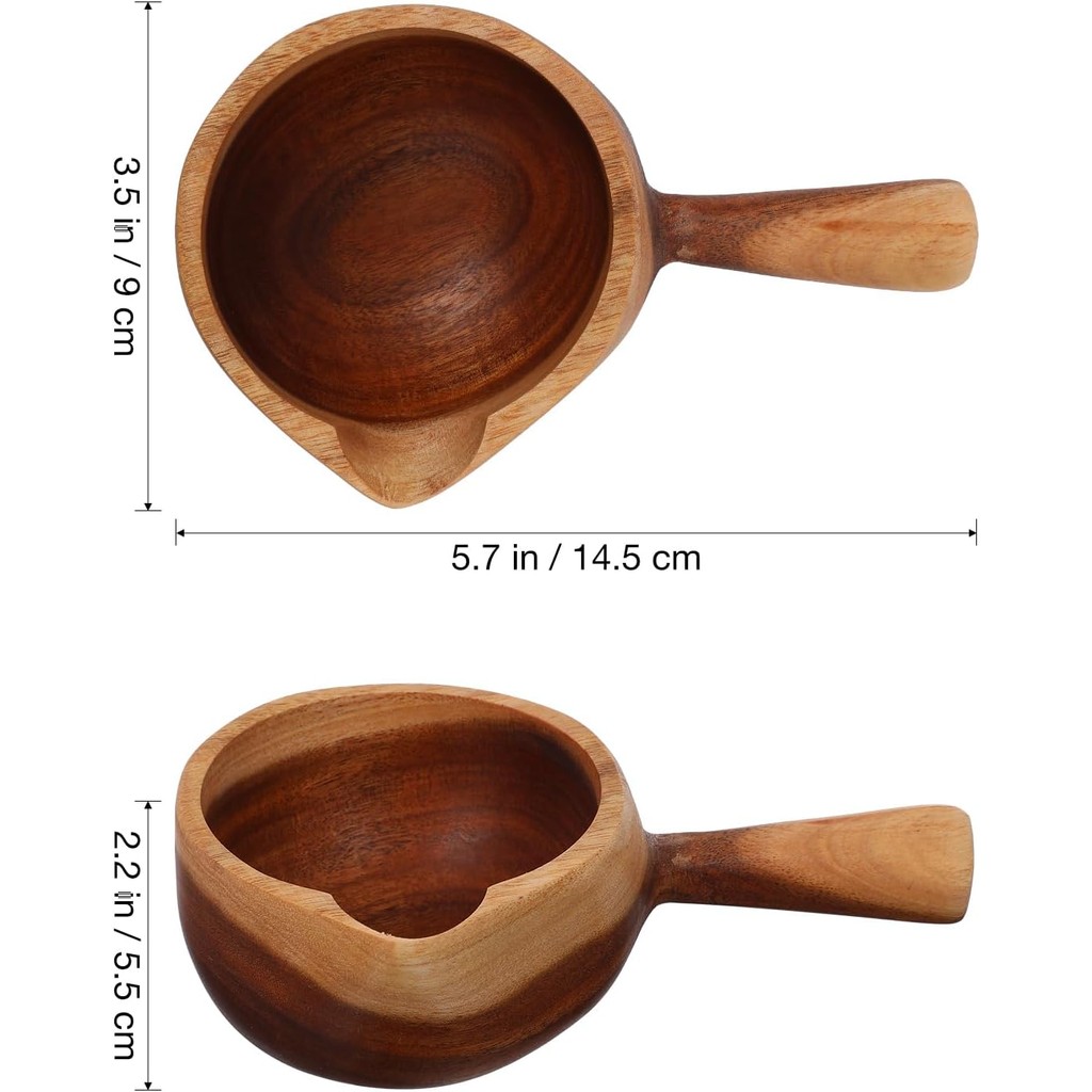 DOITOOL Wooden Water Ladle Japanese Style Wooden Scoop Ladle Retro ...