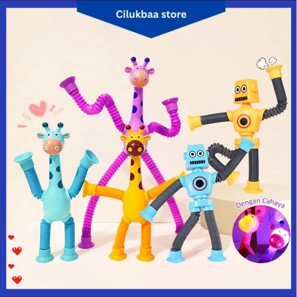 Suction Cup Telescopic Tube Giraffe Children's Toy Telescopic Tube ...