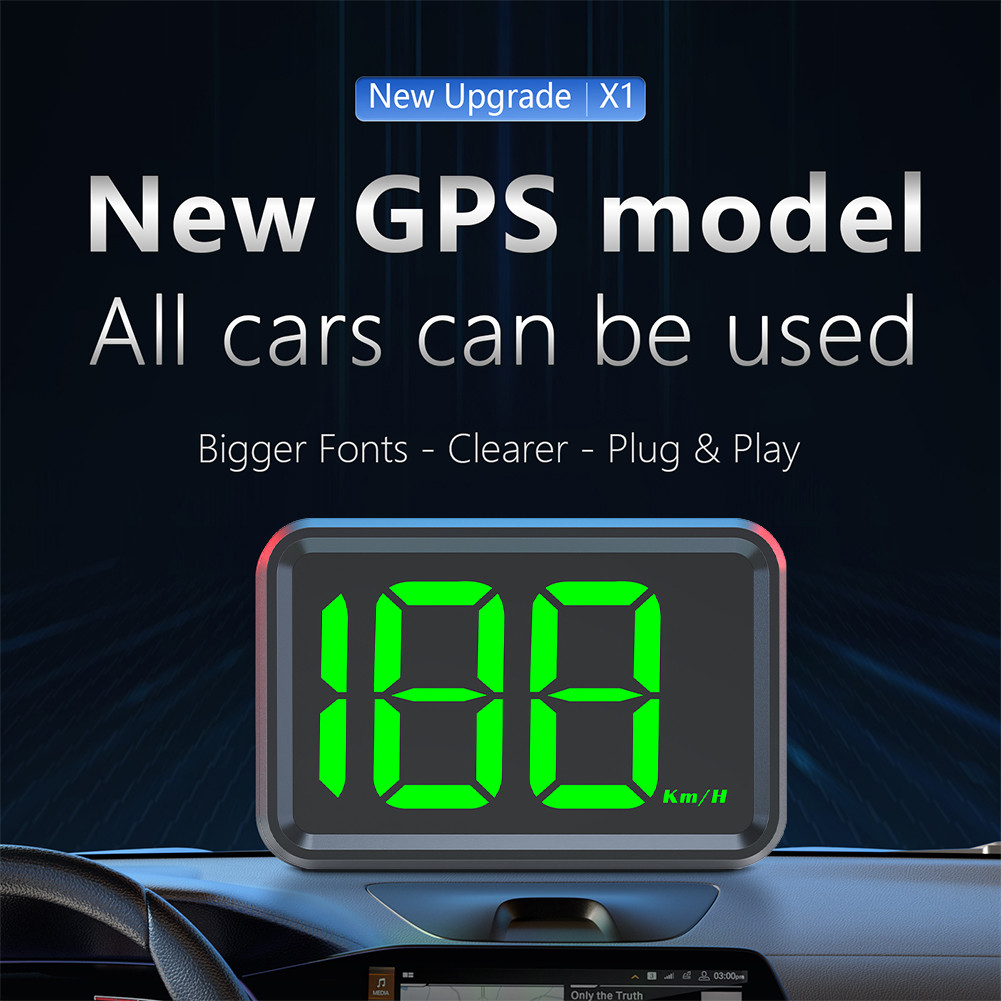 GPS KMH MPH HUD Digital Speedometer Head Up Display Digital Speed Meter ...