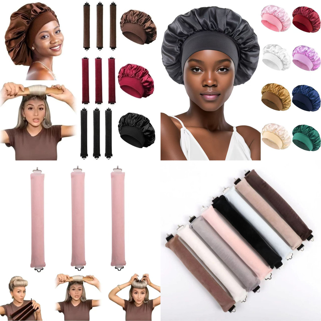 4PCS Satin Hair Rollers Set for Heatless Curls Hair Curler Roller Tools ...