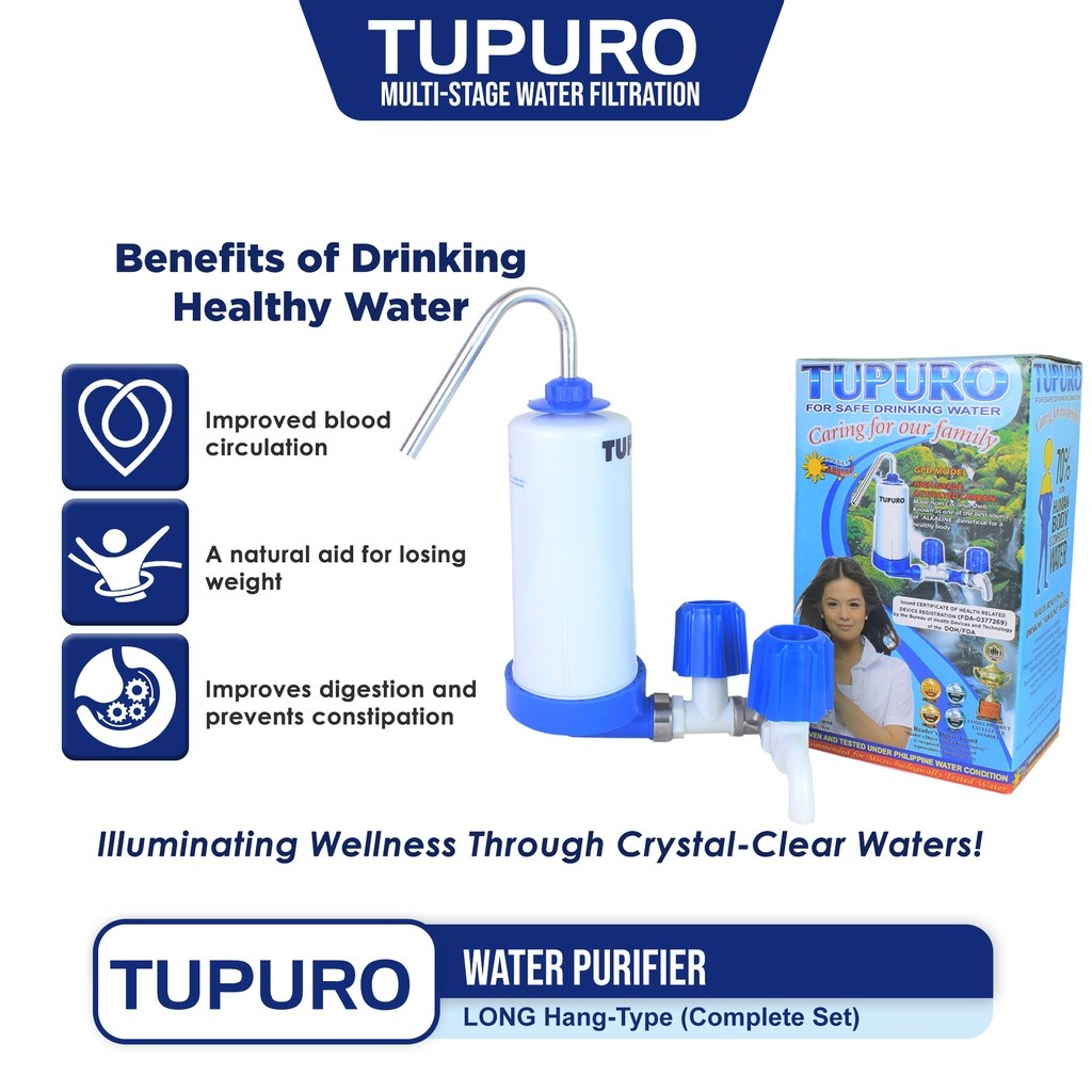 Tupuro Complete Set Faucet Water Filter Safe Drinking 1500gal -Gold ...