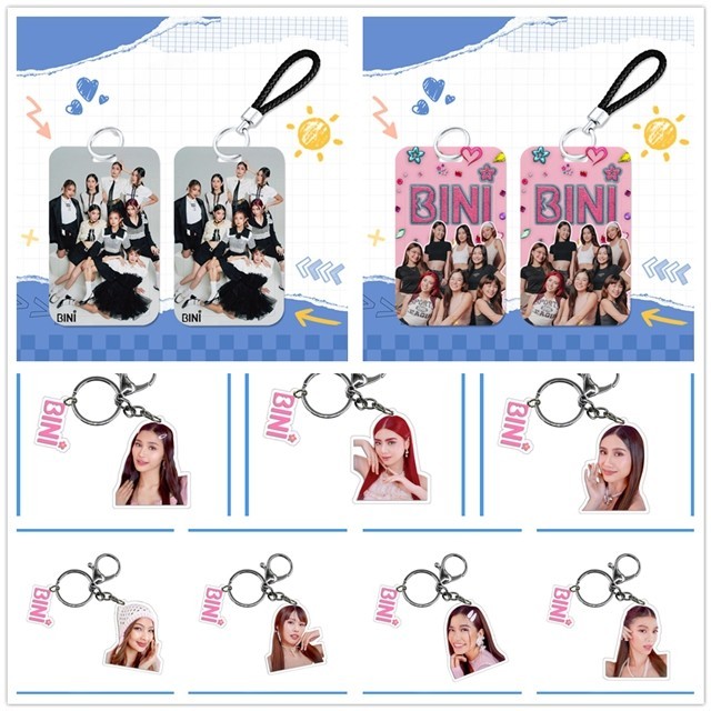 KPOP Bini Lanyards Card HOLDER Keychain Bini Idol Id Card Holde Card ...