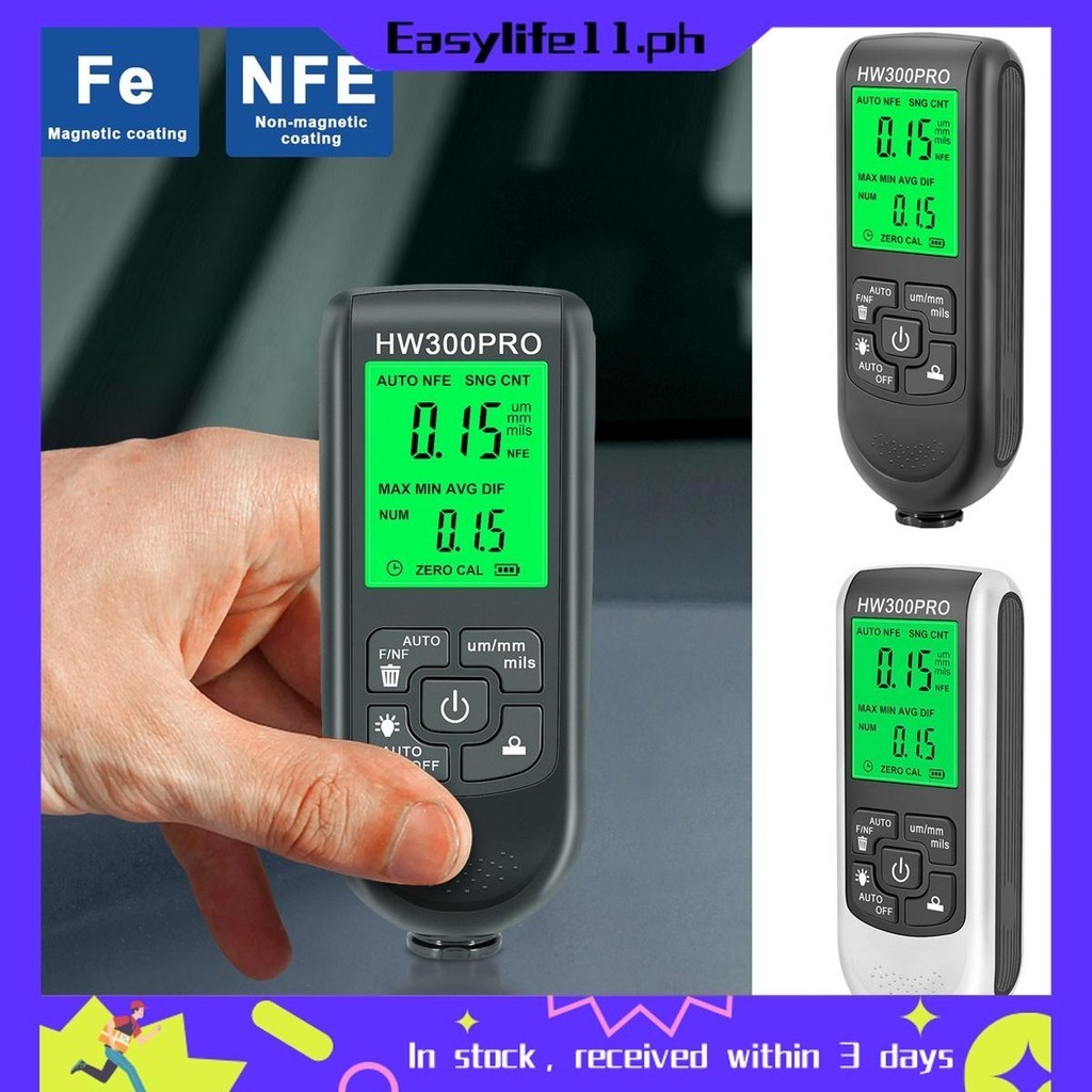 Paint Thickness Gauge Meter Fe/NFe Probe Coating Thickness Gauge ...